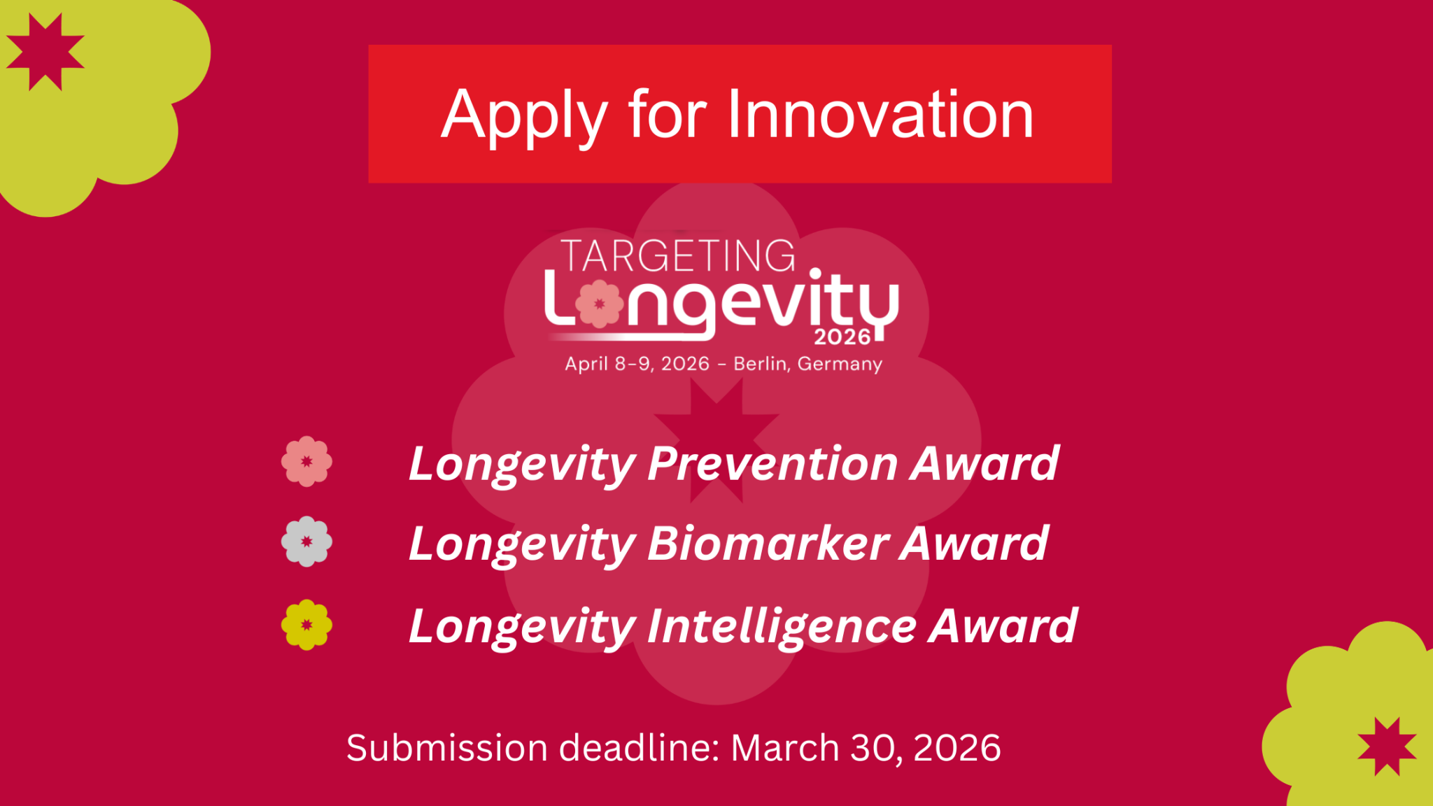 Longevity Innovation Awards 2026 | Targeting Longevity Congress